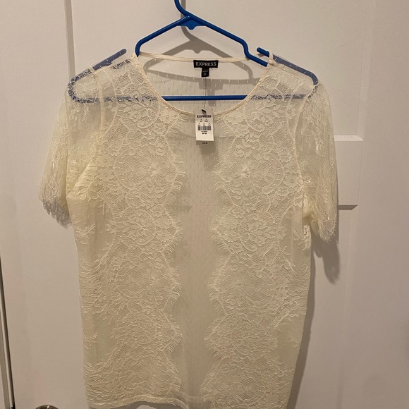 Express | Tops | Nwt Express Sheer Lace Top | Poshmark